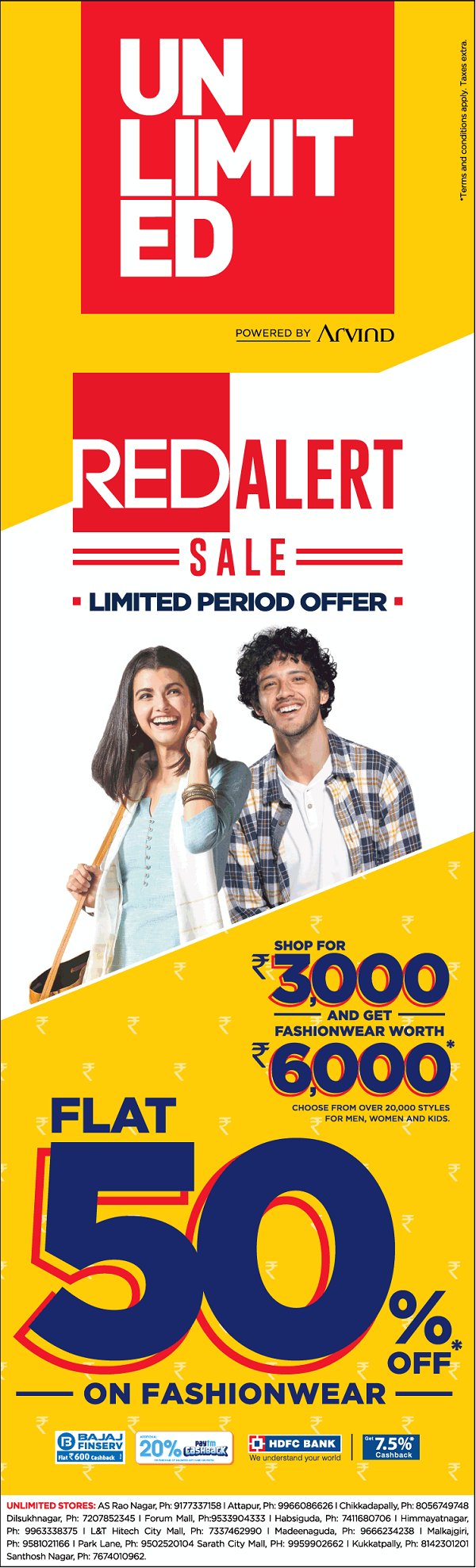 Unlimited Hyderabad Clothing Stores Sales Offers Numbers Discounts