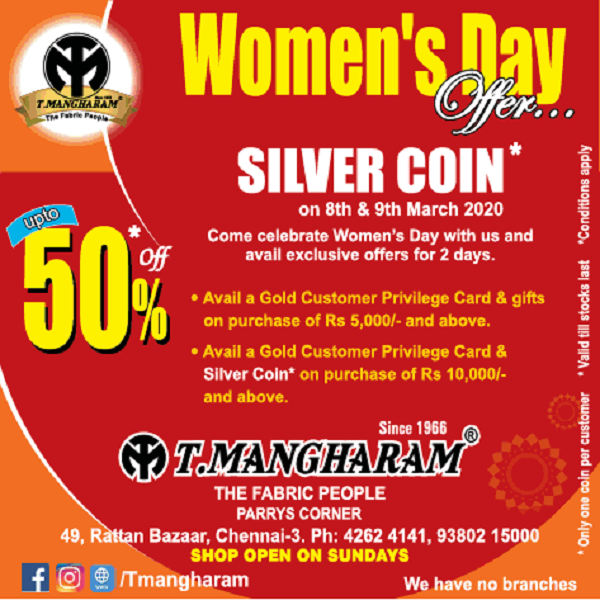 T Mangharam Chennai Apparel Stores Sales Offers Discounts Numbers 2021
