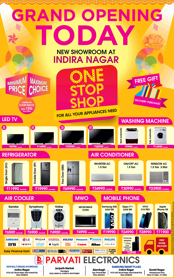 Parvati Electronics Lucknow Appliances Stores Sales Offers Numbers