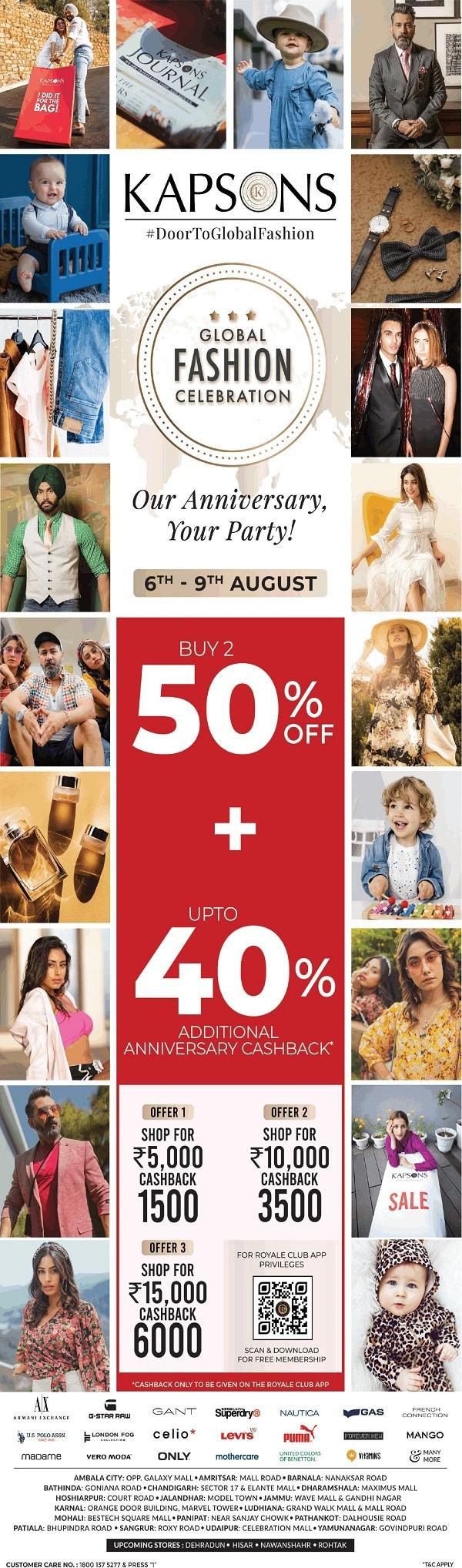 Kapsons Retail Chandigarh Clothing Stores Sale Offers Numbers Shops