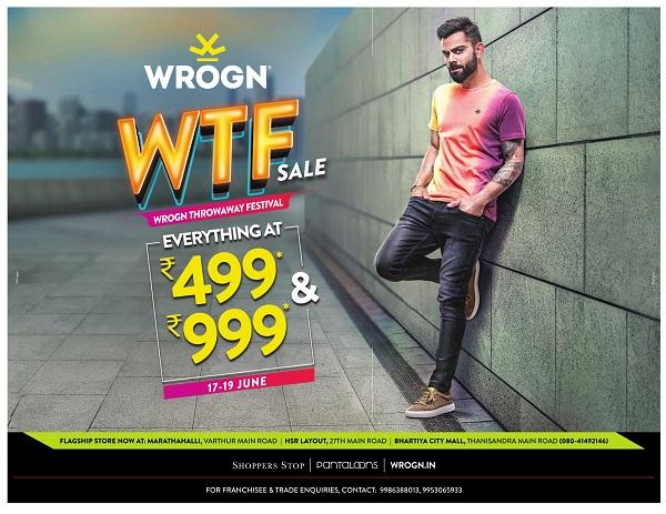 Wrogn Bangalore Clothing Stores Sale Offers Numbers Discounts