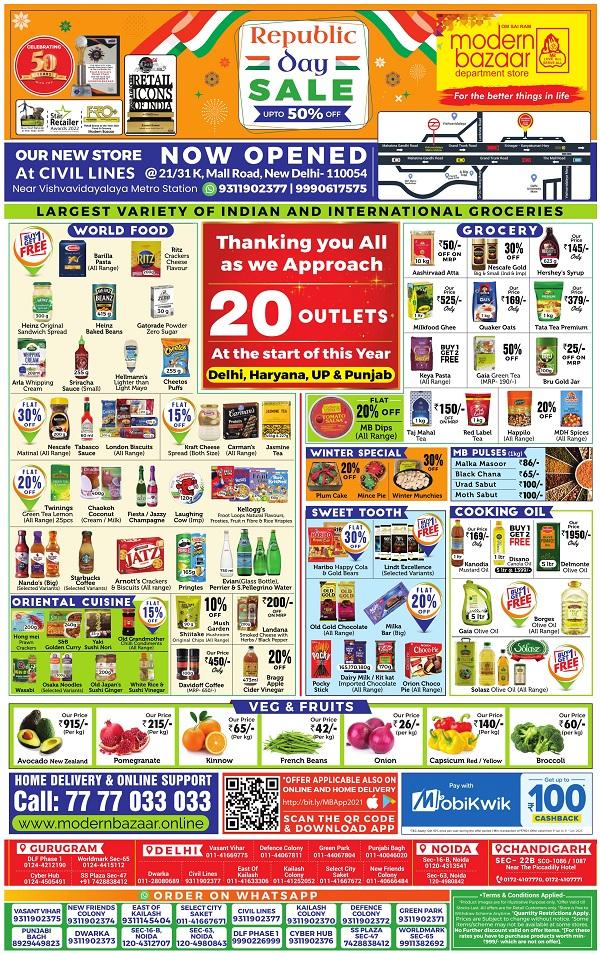 Modern Bazaar Delhi Grocery Stores Sale Offers Numbers Discounts