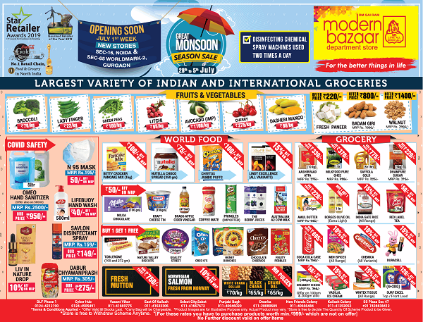 Modern Bazaar Delhi Grocery Stores Sales Offers Numbers Discounts 2020