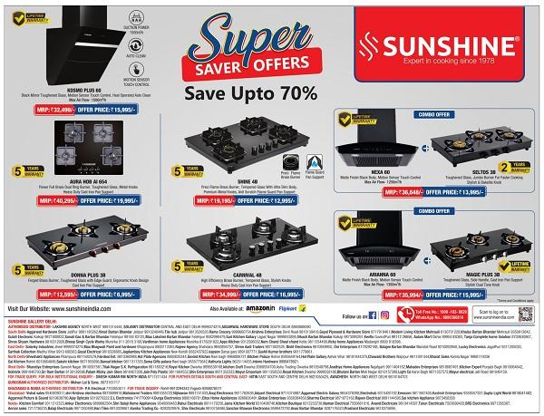 Sunshine Delhi Kitchen Appliances Sale Stores Offers Numbers Discounts
