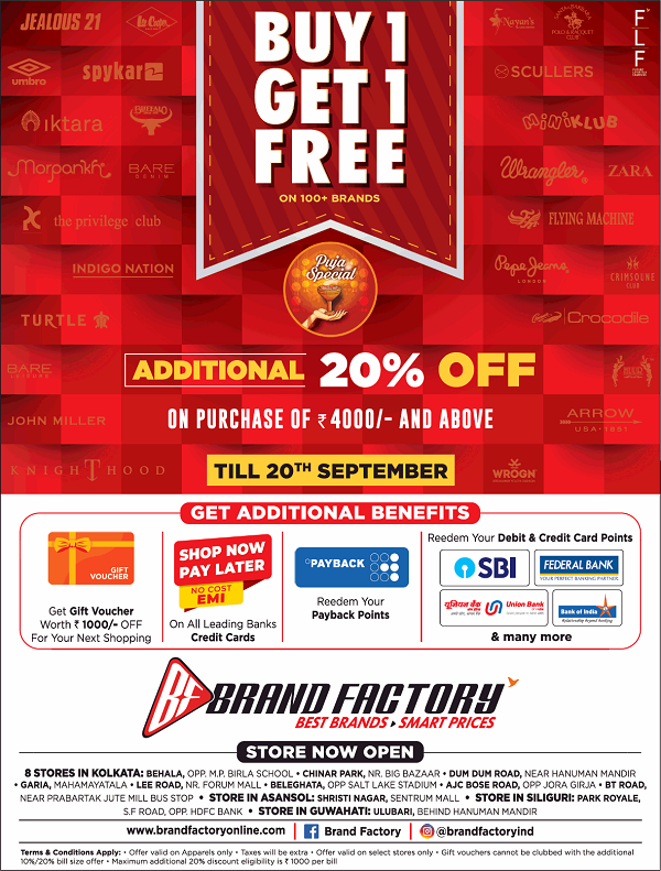 Brand Factory Kolkata Sale Discounts Offers Stores Numbers Showrooms 2020