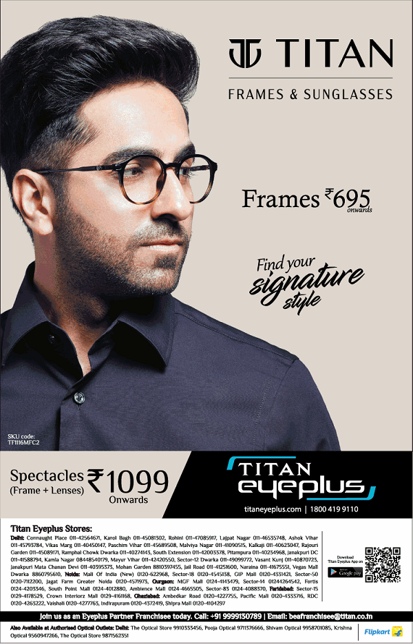 Titan Eyeplus Delhi Eyewear Stores Sales Offers Numbers Discounts 2020