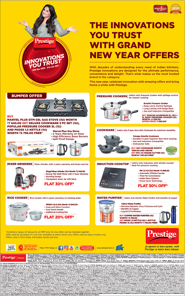 Prestige Chennai Sale Offers Discounts Cookers Stores Numbers Shops 2021
